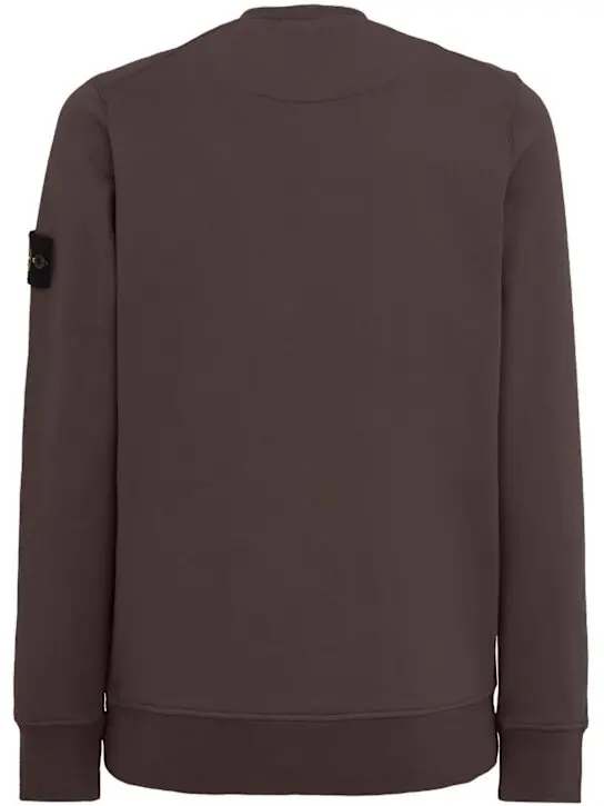 Stone Island Logo Cotton Crewneck Sweatshirt - White