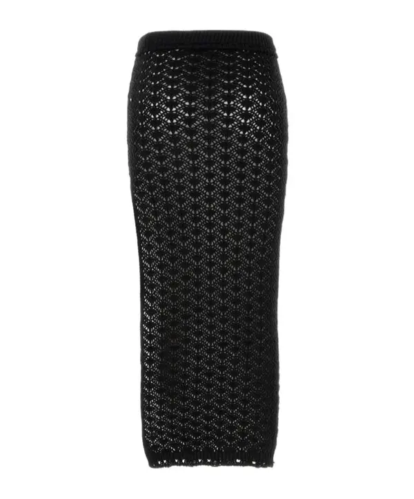 Blumarine Crochet-knit Fitted Midi Skirt