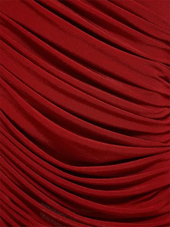 Magda Butrym Draped Viscose Blend Jersey Long Skirt