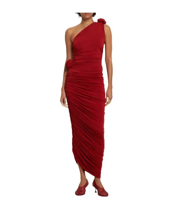 Magda Butrym Draped Viscose Blend Jersey Long Skirt