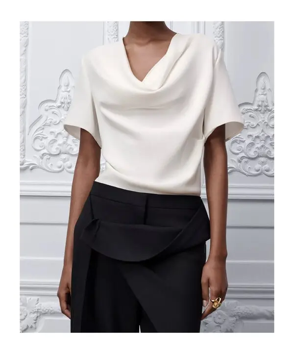 Dior Short-sleeved Draped Blouse