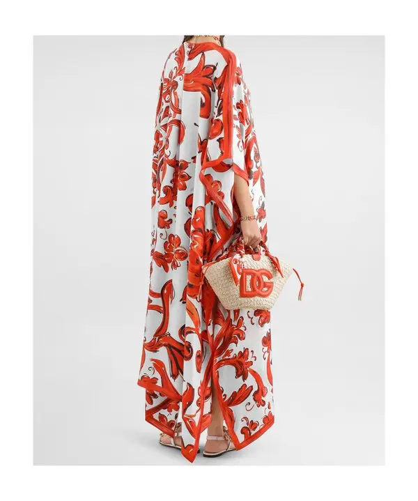 Dolce & Gabbana Majolica-printed Kaftan Dress - Red