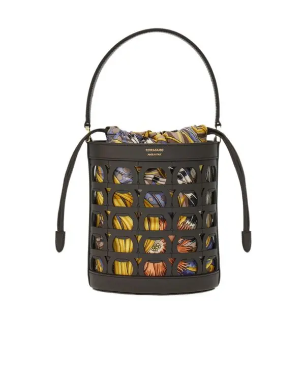 FERRAGAMO Gancini Bucket Bag - Black