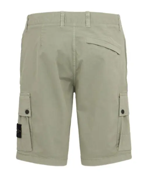Stone Island Logo Cotton Slim Fit Cargo Shorts