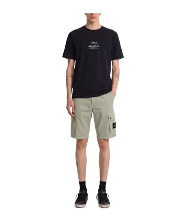 Stone Island Logo Cotton Slim Fit Cargo Shorts