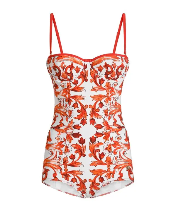 Dolce & Gabbana Majolica Print One-piece Swimsuit - Multicolor