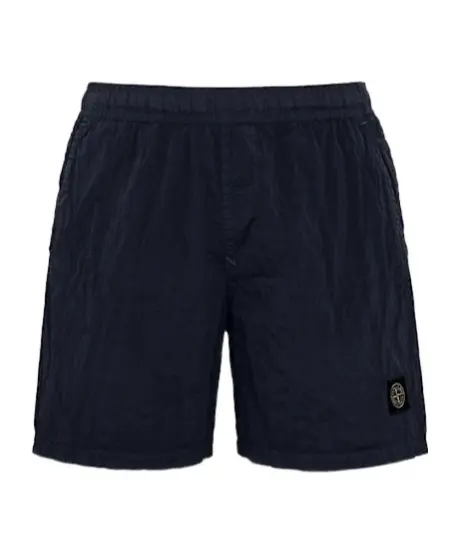 Stone Island Logo Nylon Shorts - Black