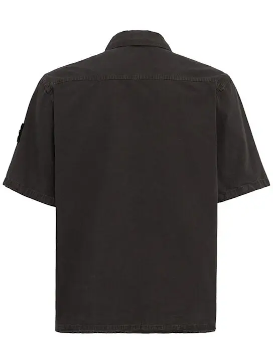 Stone Island Logo Cotton Short Sleeved Shirt