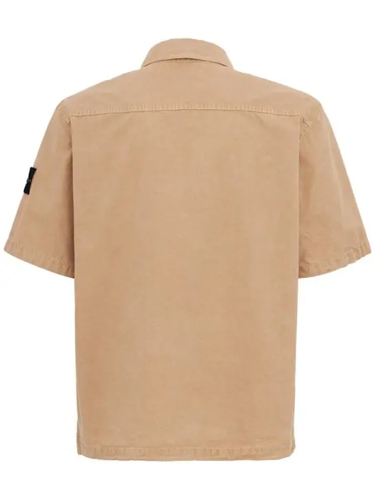 Stone Island Logo Cotton Short Sleeved Shirt
