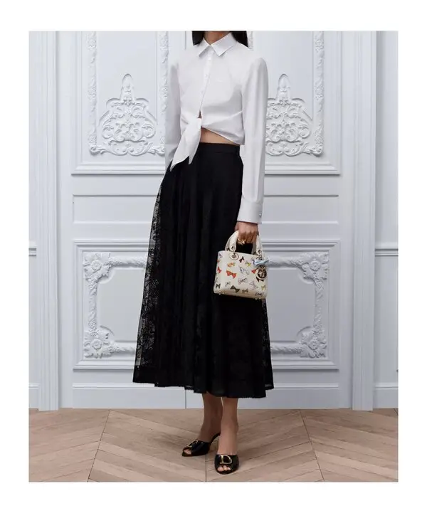 Dior Mid-length Flared Lace Skirt