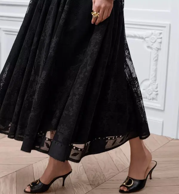 Dior Mid-length Flared Lace Skirt