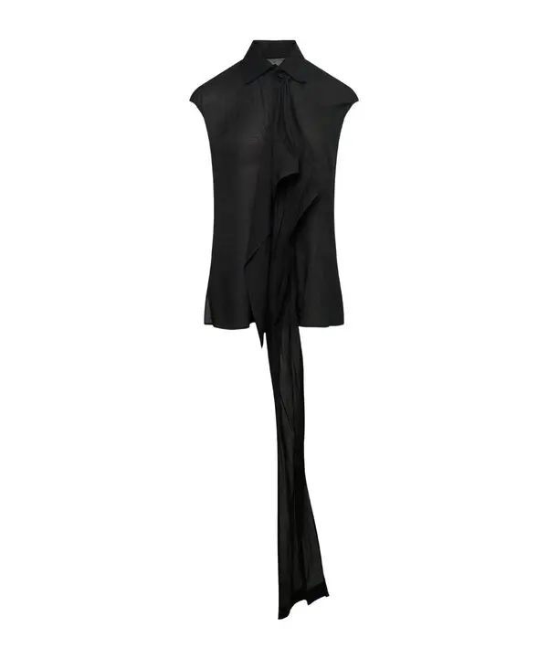 Yohji Yamamoto Draped-stole Sleeveless Shirt - Black