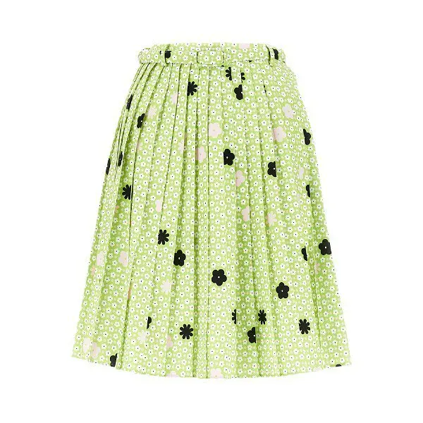MAISON MARGIELA Floral Print Pleated Skirt - Yellow
