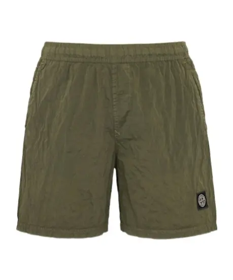 Stone Island Logo Nylon Shorts - Green