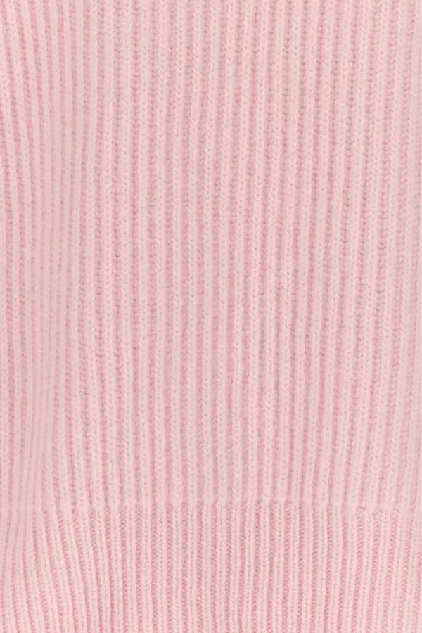 JIL SANDER Ribbed Wool Crew Neck Sweater - Pink