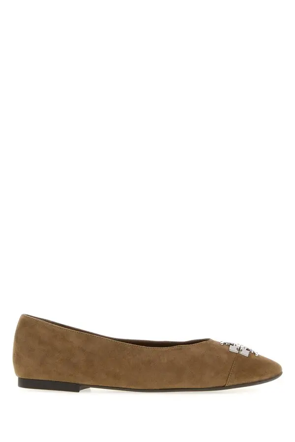 Tory Burch Cappuccino Suede Charlie Ballerinas - Light Brown