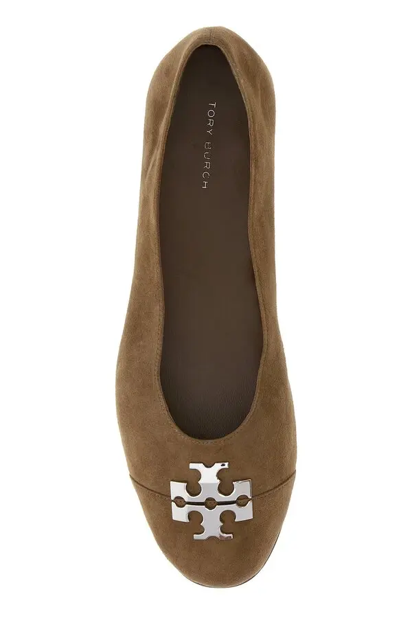 Tory Burch Cappuccino Suede Ballerinas - Light Brown
