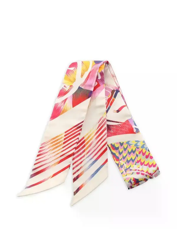 Hermès 20s Printed Silk Scarf - Neutrals