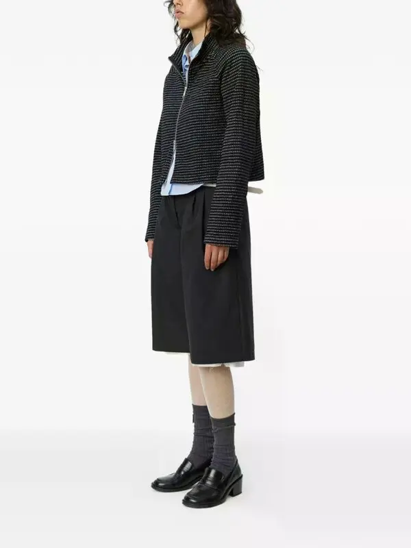 MFPEN Check Pattern Cropped Jacket - Black