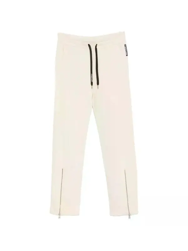 Just Cavalli Beige Track Pants With Drawstring And Zip Details