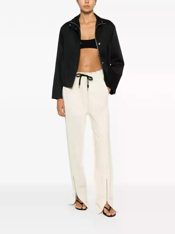 Just Cavalli Beige Track Pants With Drawstring And Zip Details