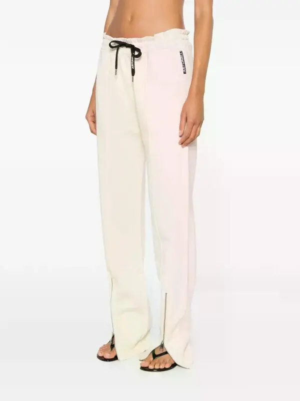Just Cavalli Beige Track Pants With Drawstring And Zip Details