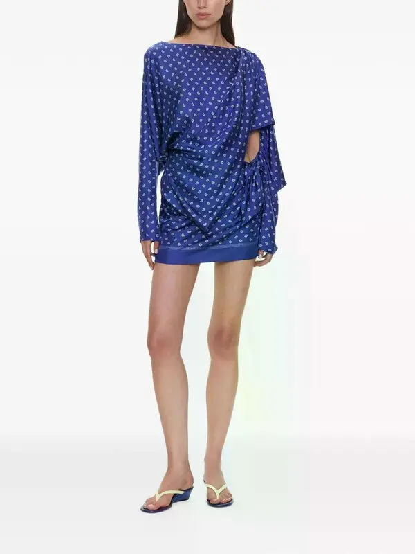 Christopher Esber Bandana Print Cutaway Mini Dress