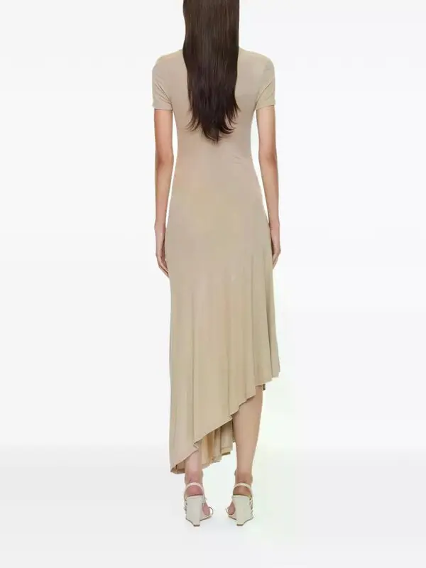 Christopher Esber Paisley Lace-insert Ribbed Asymmetric Dress
