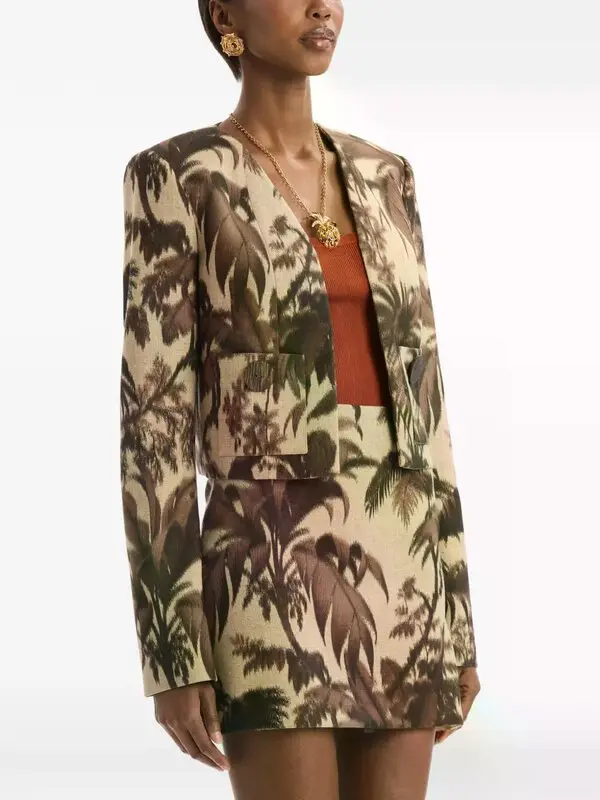 Oscar De La Renta Chiné Palm Leaves Jacket