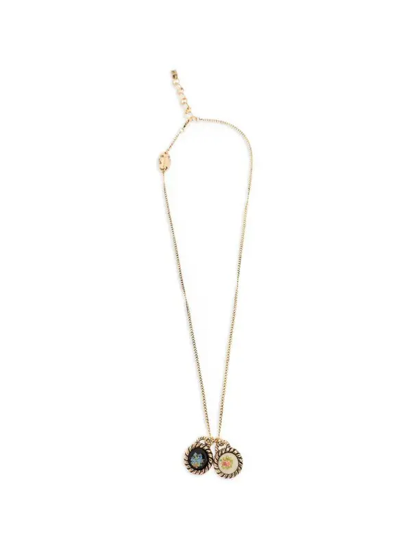 Dsquared2 Floral Pendant Curb Chain Necklace - Gold