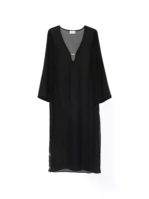 MC2 SAINT BARTH Aghata Sheer Midi Dress - Black