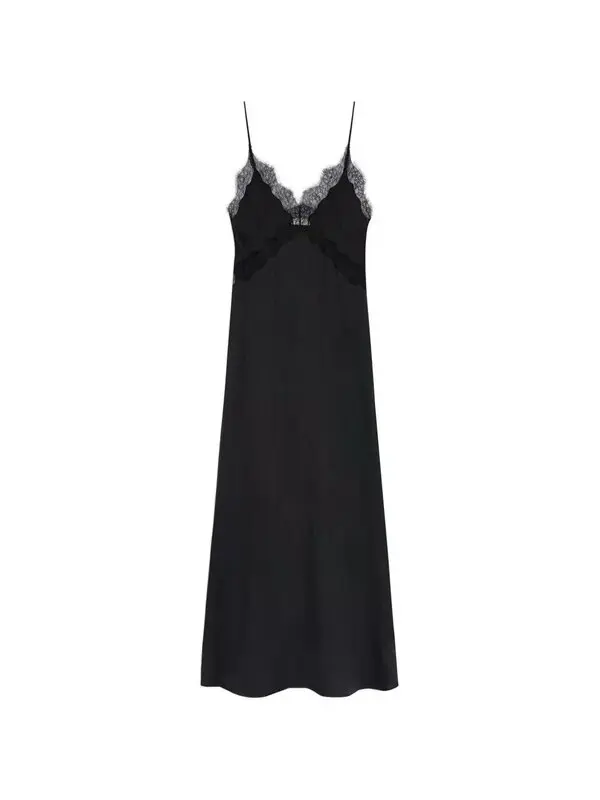 ANINE BING Lace-trim V-neck Maxi Dress