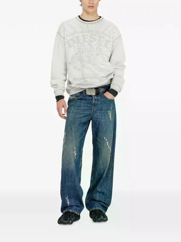 DIESEL® Sweatshirt With Dévoré Print