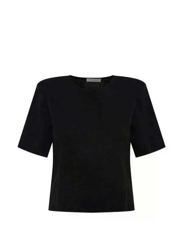 BY MALENE BIRGER Padded Shoulder Knit Top - Black