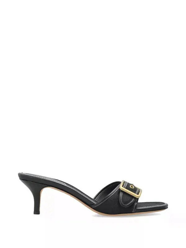 COACH Margot Buckle Monogram Sandals - Black