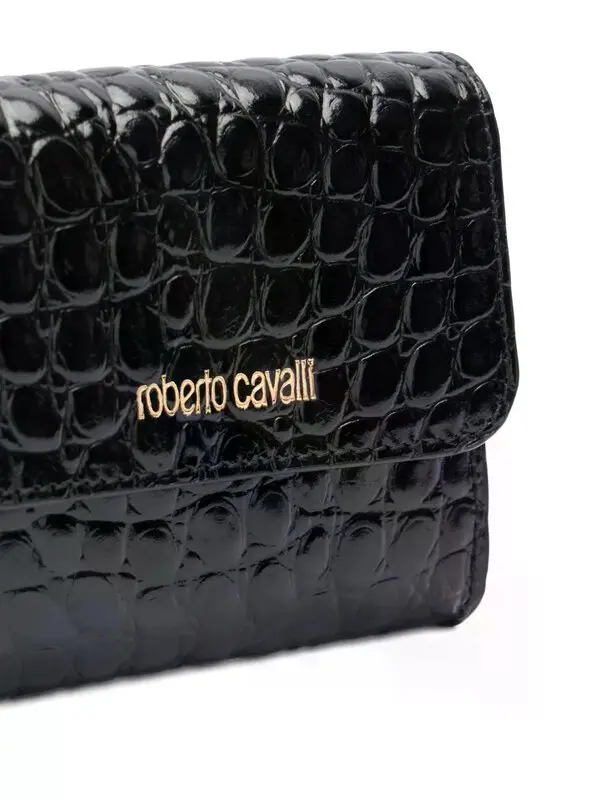 Roberto Cavalli Croc-effect Logo-lettering Card Holder