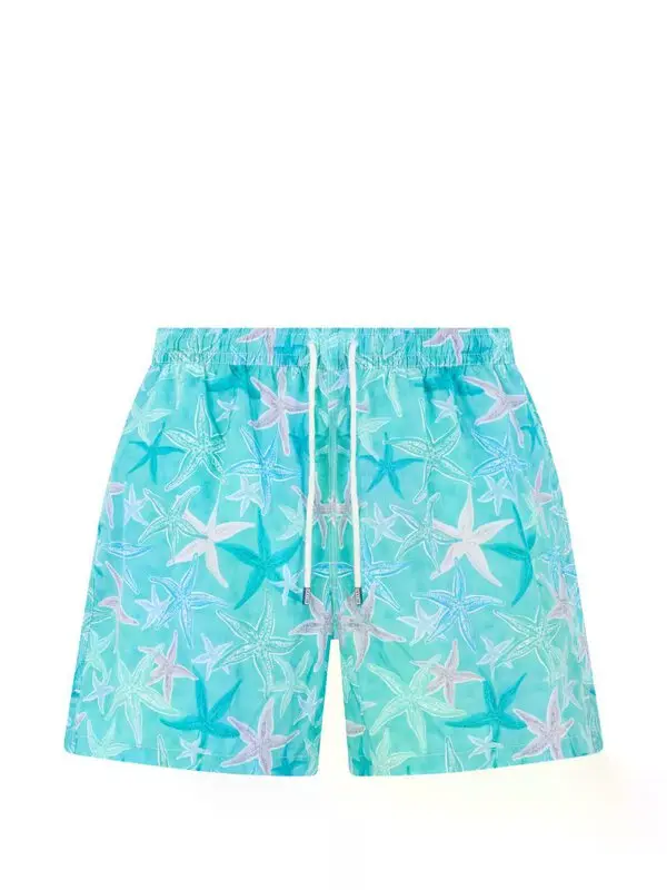 Fedeli Starfish Print Swim Shorts - Blue