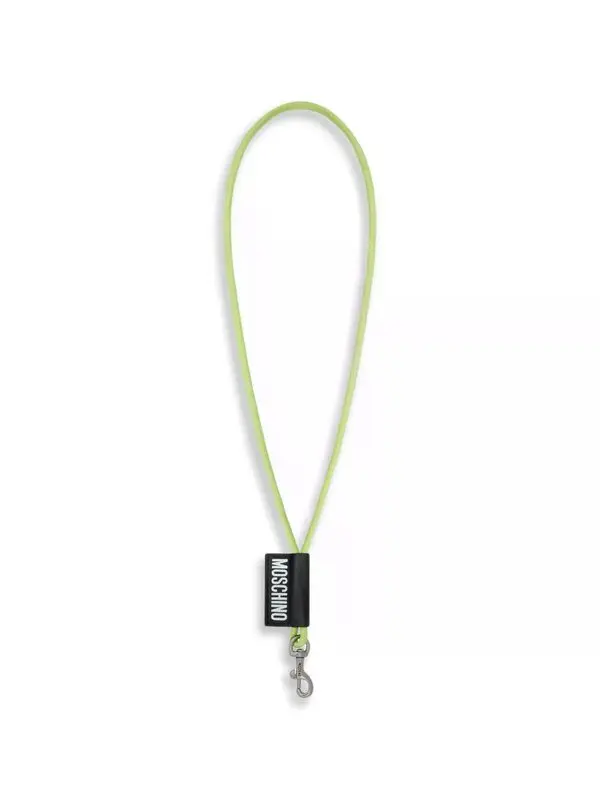 Moschino Logo-print Lobster-claw Keychain - Green