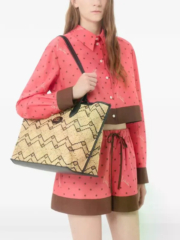Valentino Garavani Medium Raffia Shopping Bag
