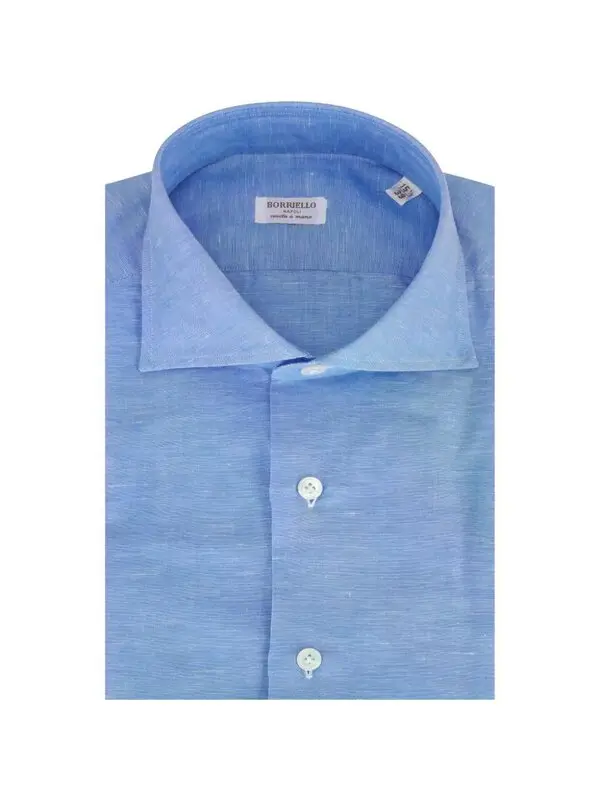 BORRIELLO NAPOLI Slub-texture Spread-collar Shirt