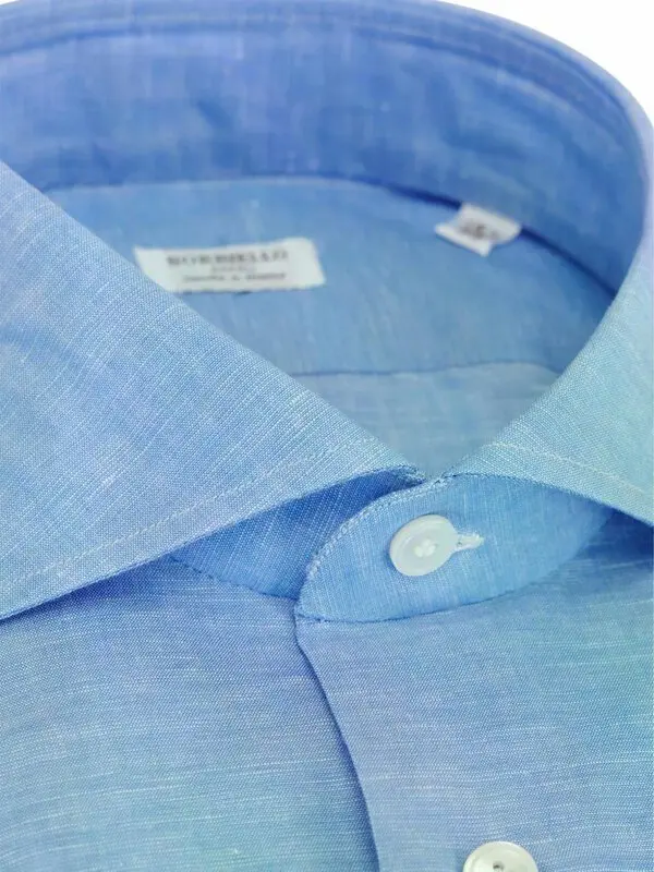 BORRIELLO NAPOLI Slub-texture Spread-collar Shirt