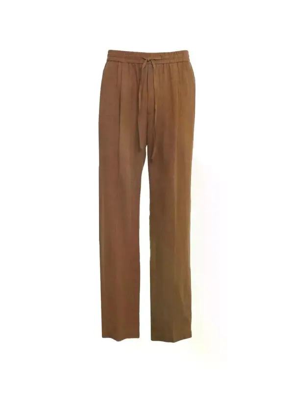 AMARANTO Drawstring-waist Pressed-crease Trousers