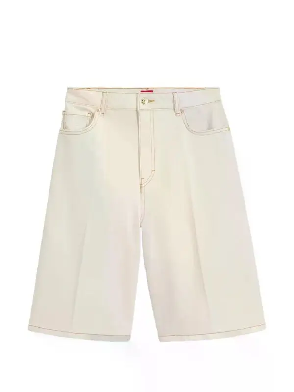 Hugo Logo Patch Denim Shorts - Neutrals