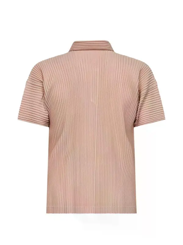 Issey Miyake Pleated Polo Shirt - Pink