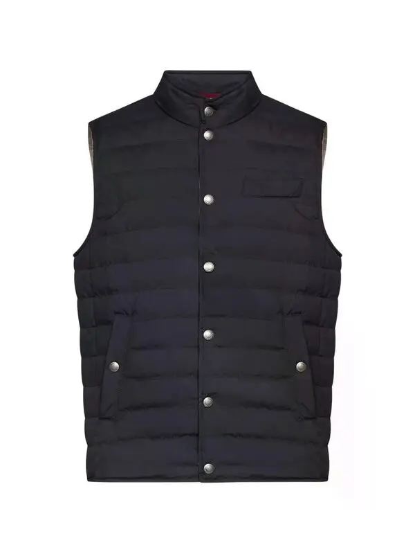 Brunello Cucinelli Quilted Sleeveless Jacket - Blue