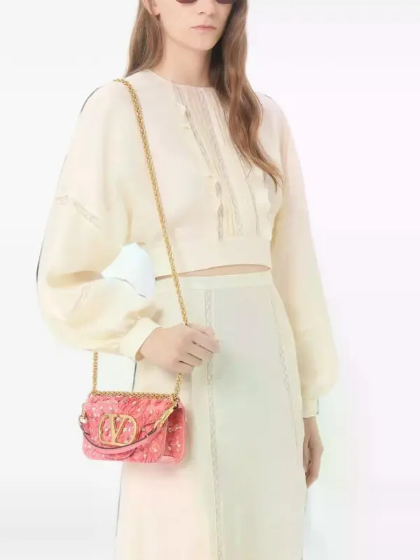 Valentino Garavani Locò Small Embroidered Shoulder Bag