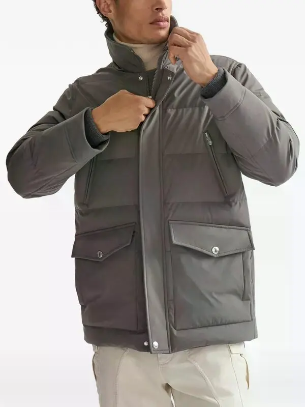 Brunello Cucinelli Padded Hooded Jacket - Grey