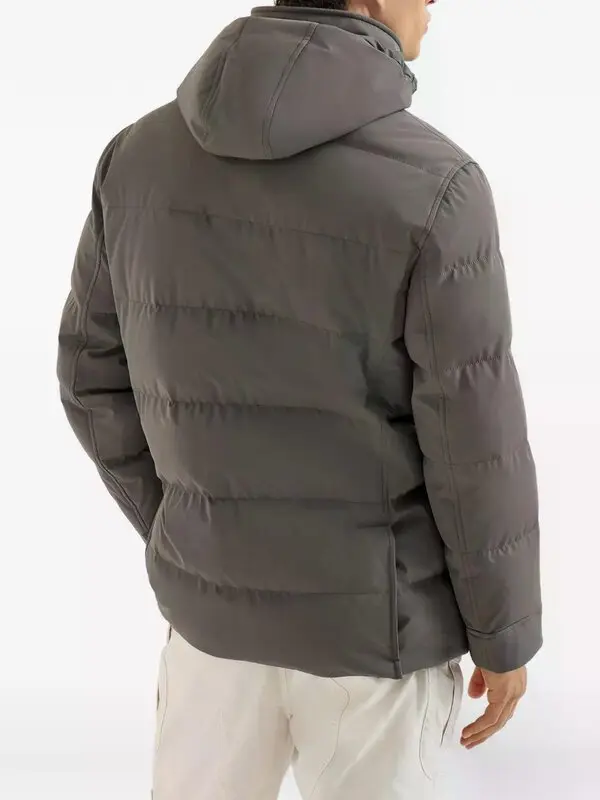Brunello Cucinelli Padded Hooded Jacket - Grey
