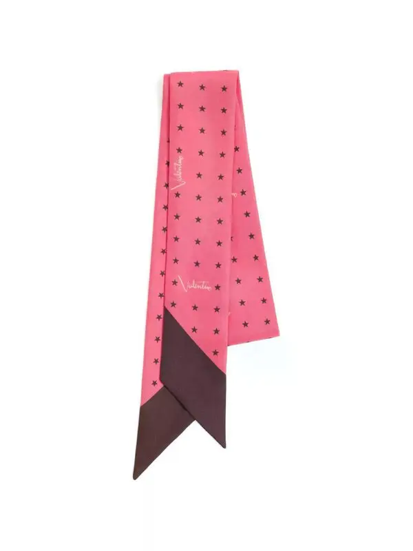 Valentino Garavani Stelline E Firma Starry Silk Bandeau Scarf - Pink