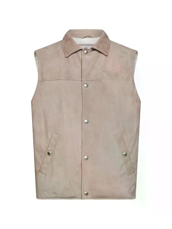 Brunello Cucinelli Padded Leather Gilet - Neutrals